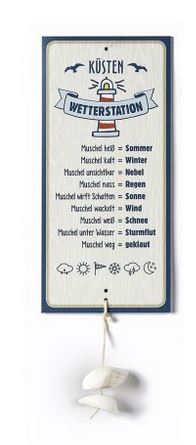 GILDE | Alu Schild Wetterstation | Maritime Geschenkideen